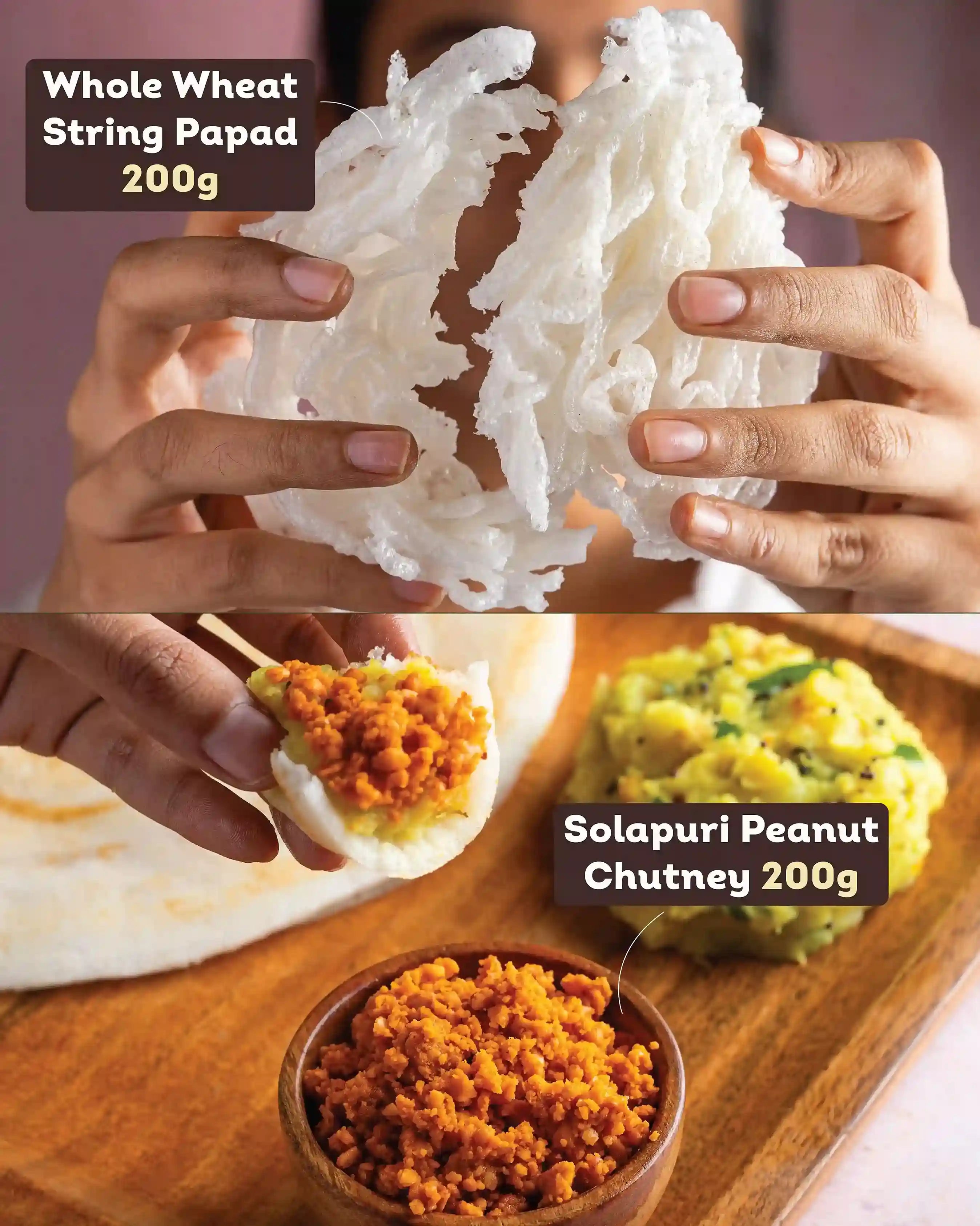 Sukha Bhel Combo | Crispy Gahu Kurdai String Papad, Spicy Peanut ...