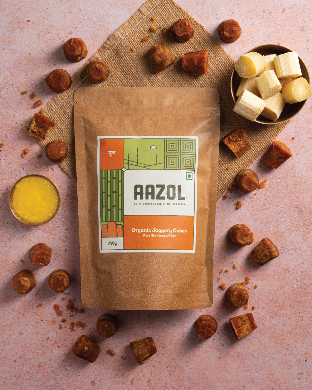 Organic Jaggery Cubes | Made with Pure Desi Cow Ghee - Aazol: Home ...