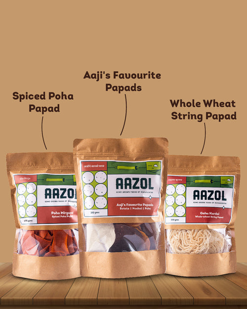 Maharashtrian Papads Combo | Aloo Papad, Ragi, Wheat Papad, Gahu Papad ...