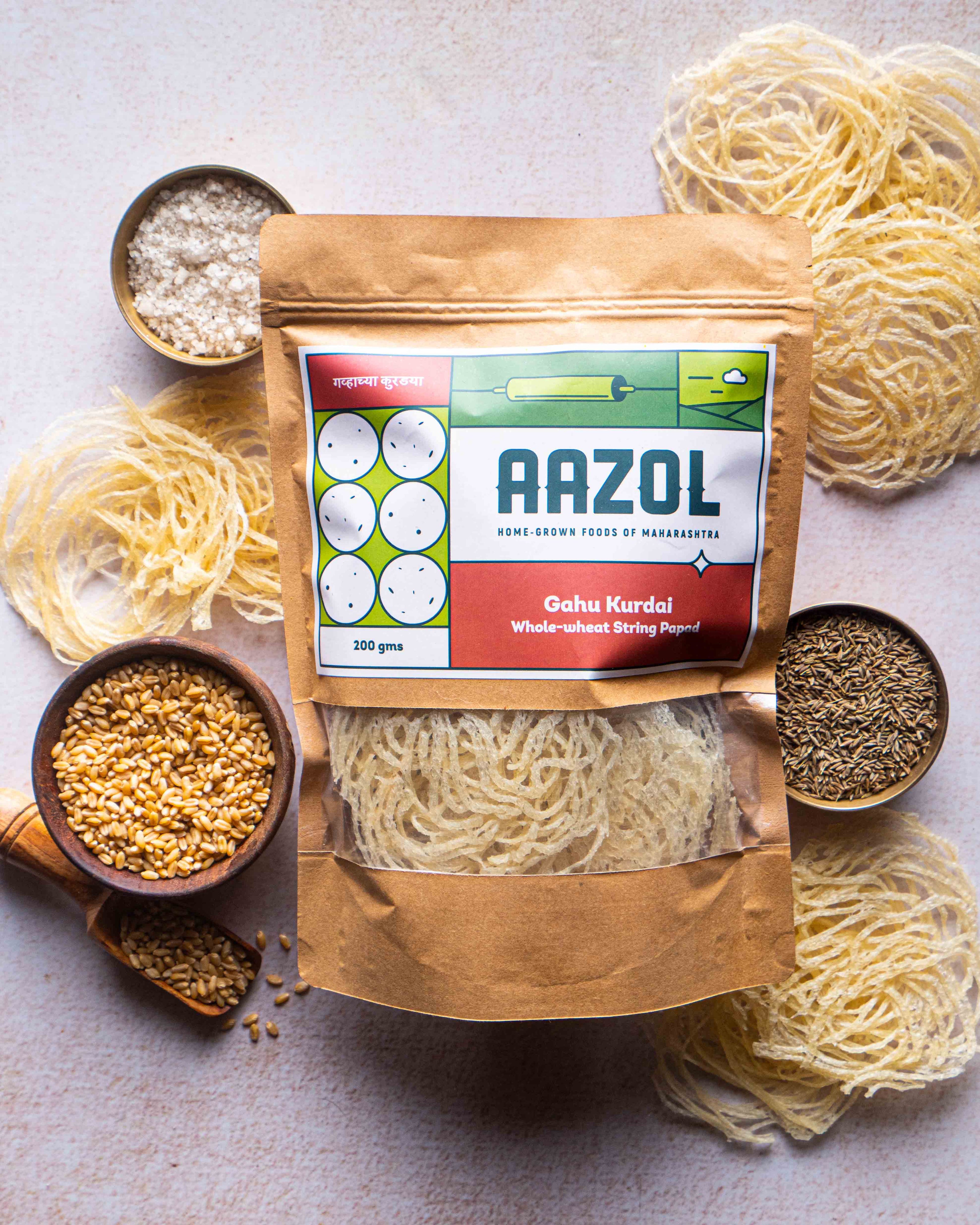 Whole Wheat String Papad | Gahu Kurdai - Aazol: Home-grown Foods of ...